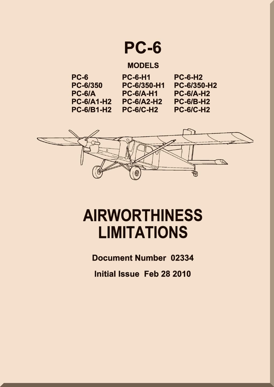 Pilatus PC-6 " Porter " Aircraft Airworthiness Limitations Manual ...