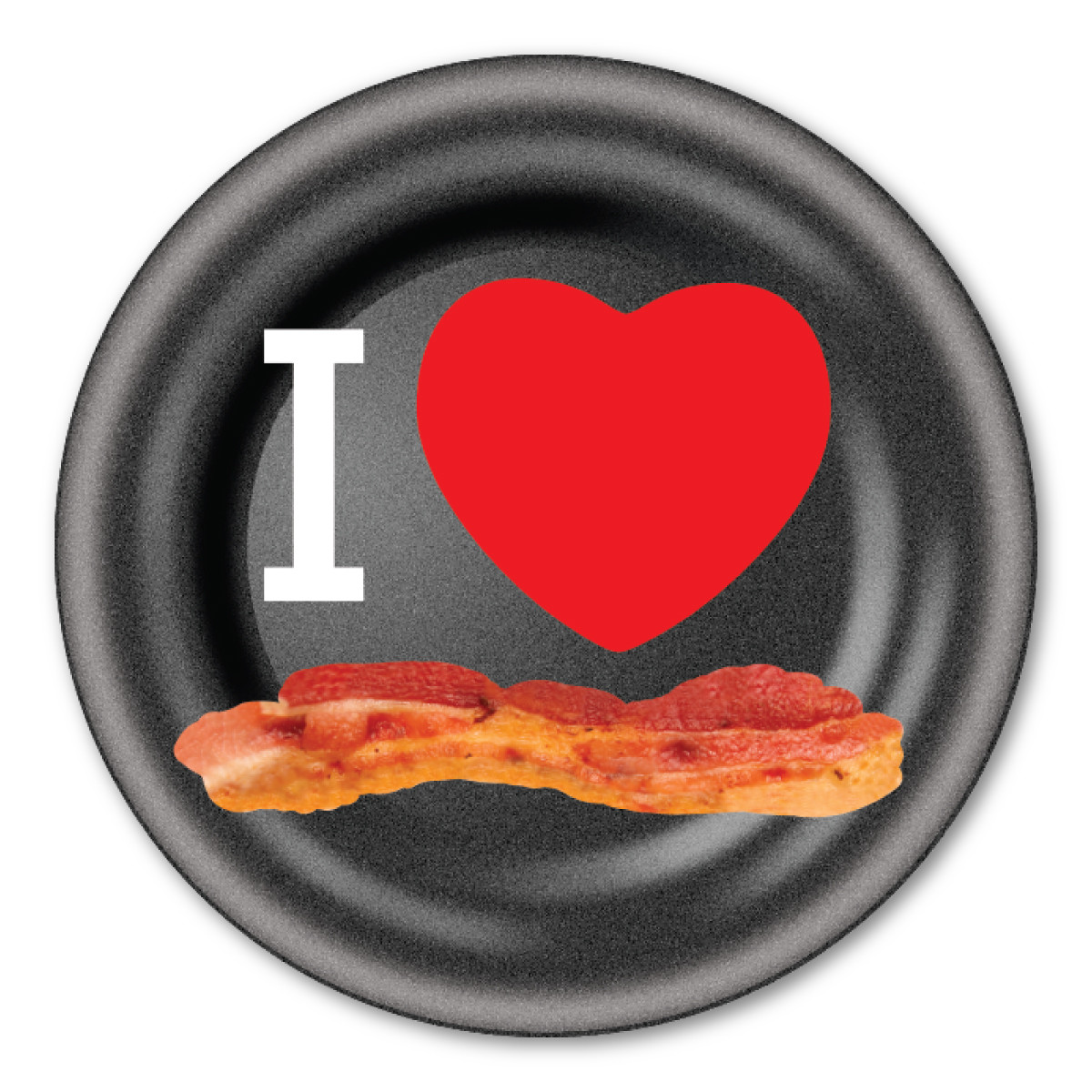 I Love Bacon Circle Button | Magnet America