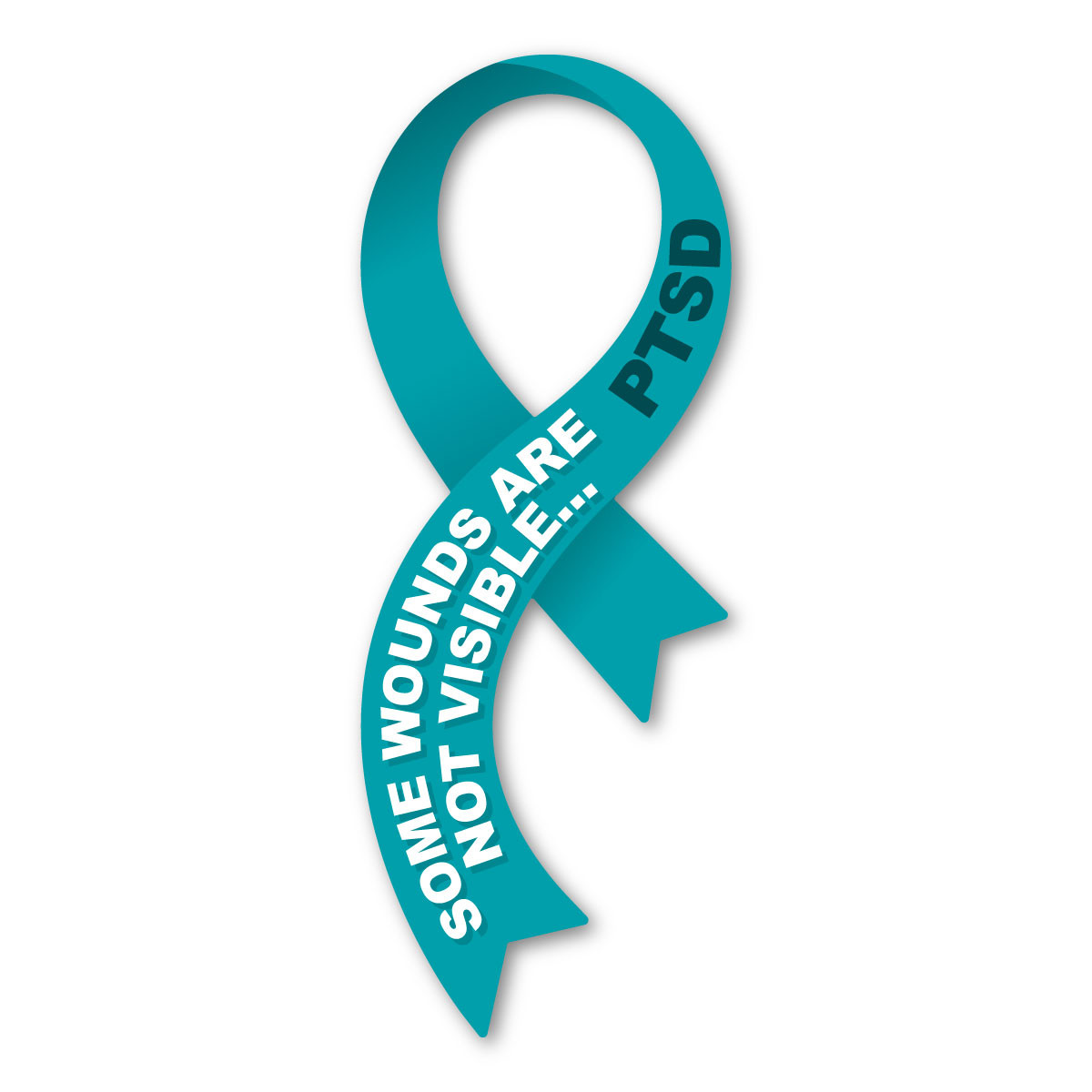 PTSD Curvy Ribbon Magnet - Magnet America