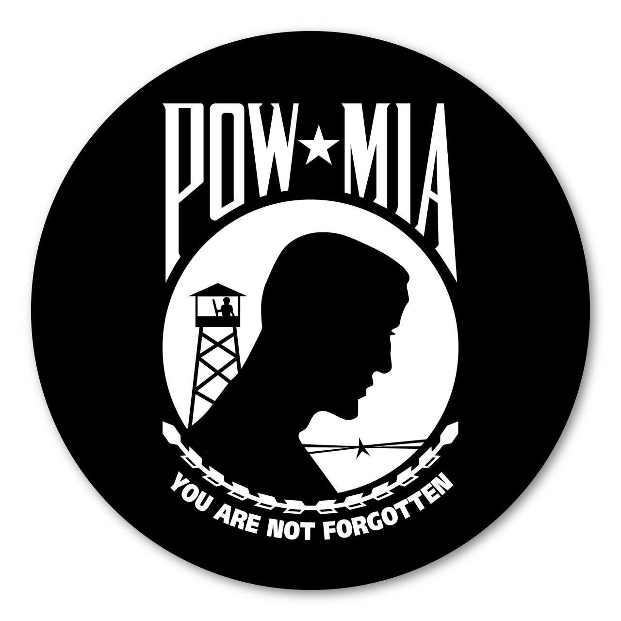 POW*MIA Large Seal Sticker - Magnet America
