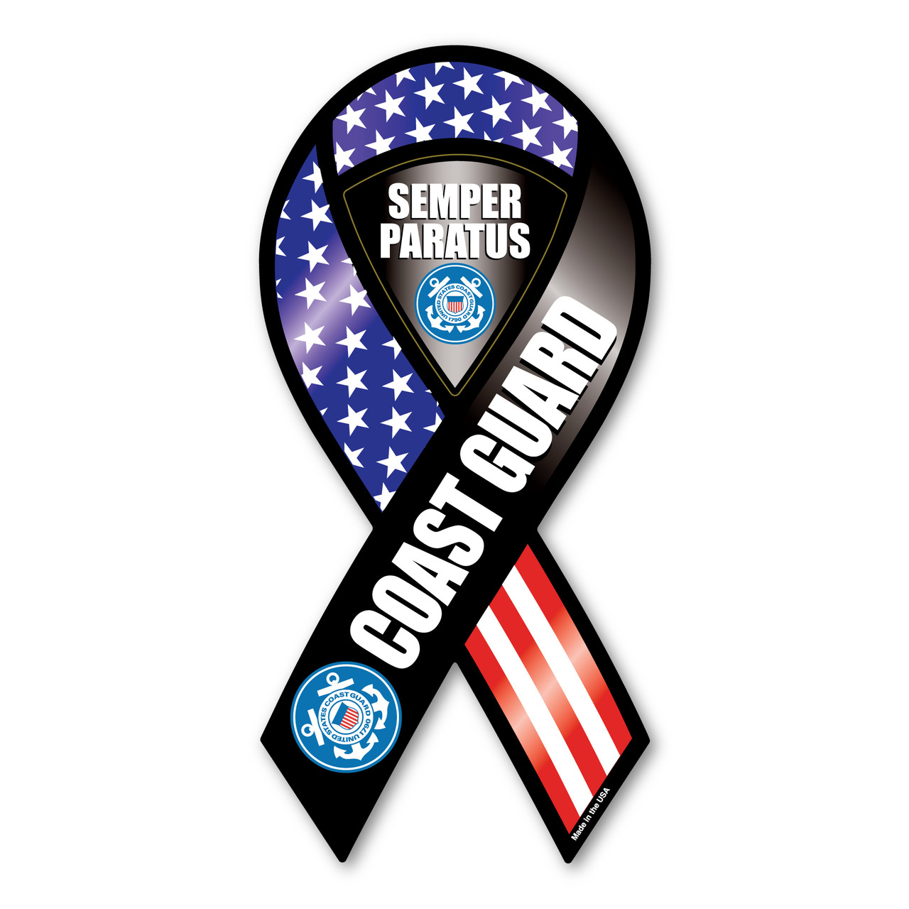Coast Guard Semper-Paratus 2-in-1 Ribbon Magnet | Magnet America