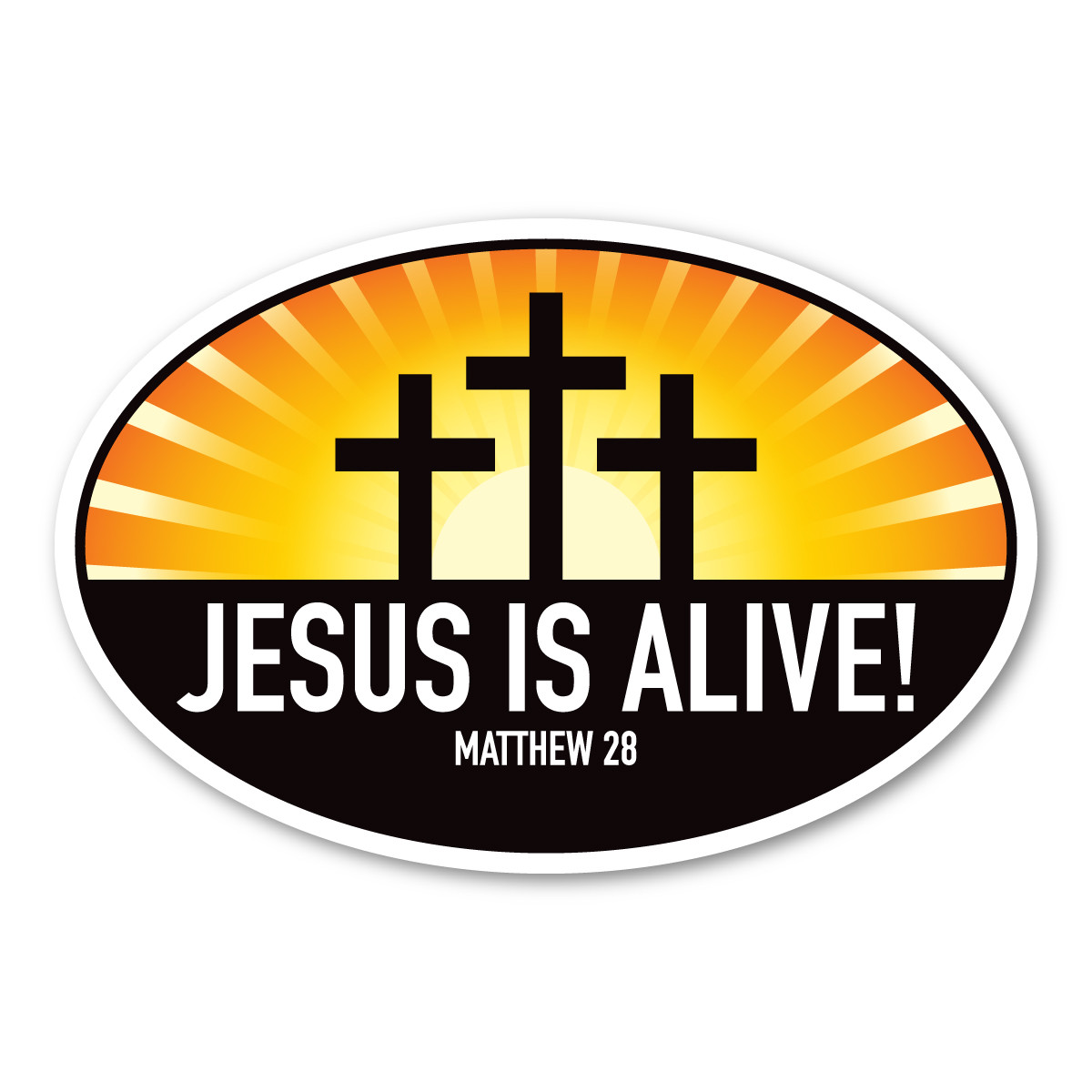 Jesus Is Alive! Oval Sticker | Magnet America