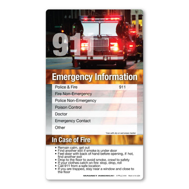 Emergency Information Memo Board Indoor Magnet | Magnet America
