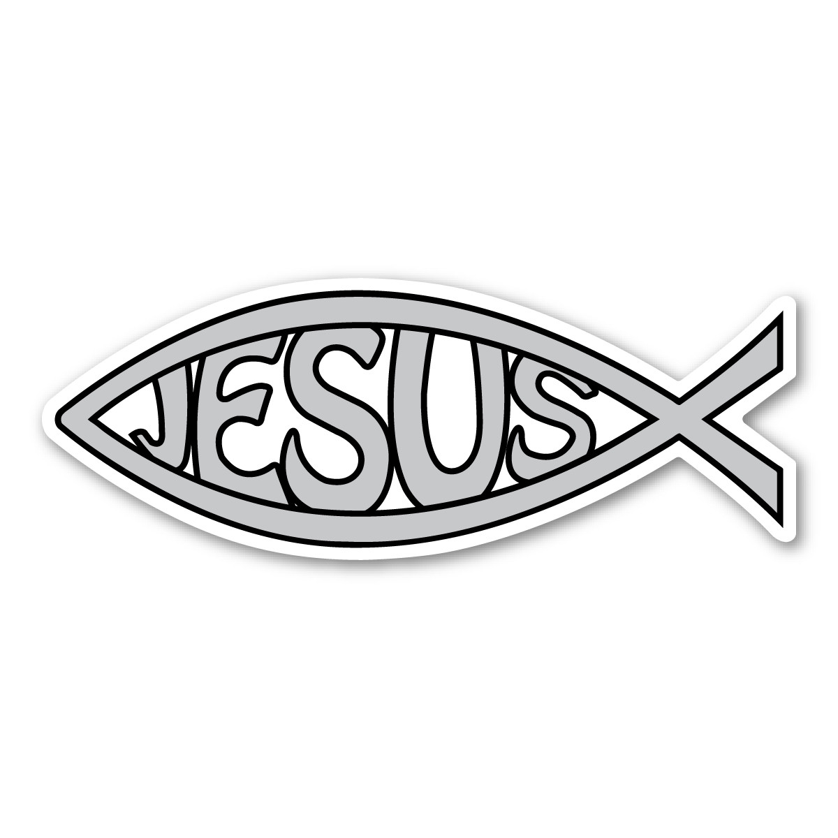 Silver Jesus Mini Fish Magnet | Magnet America