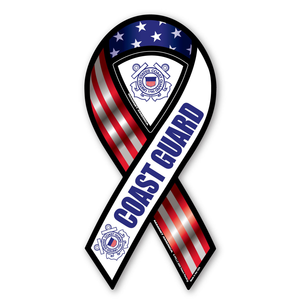 Coast Guard Red, White & Blue 2-in-1 Ribbon Magnet | Magnet America