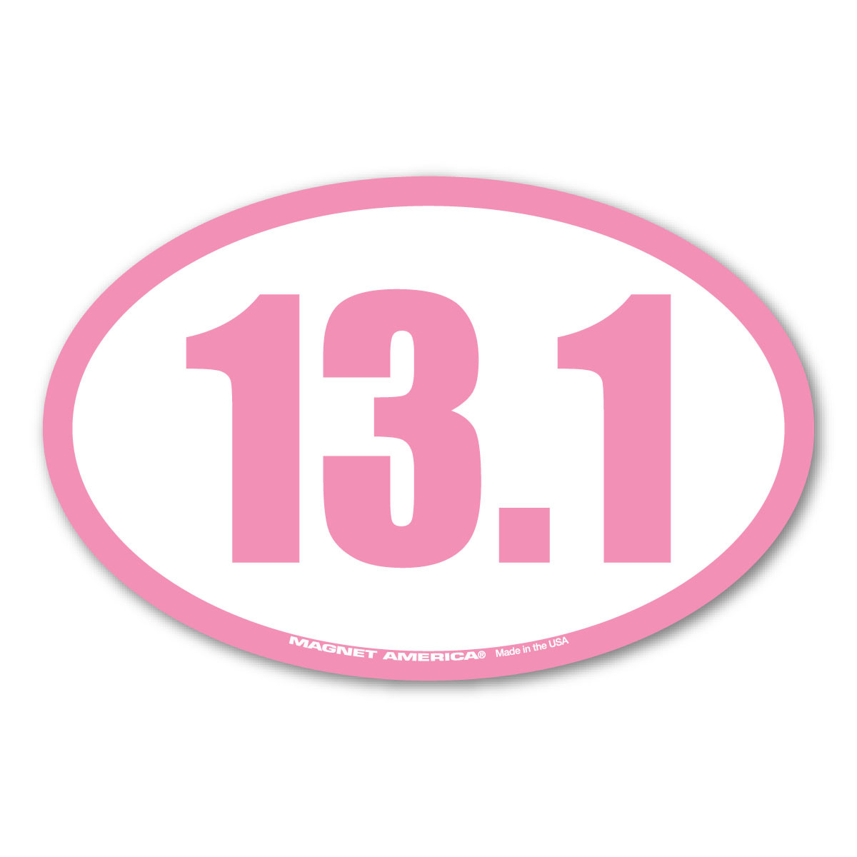 13.1 Half Marathon Pink Oval Sticker | Magnet America