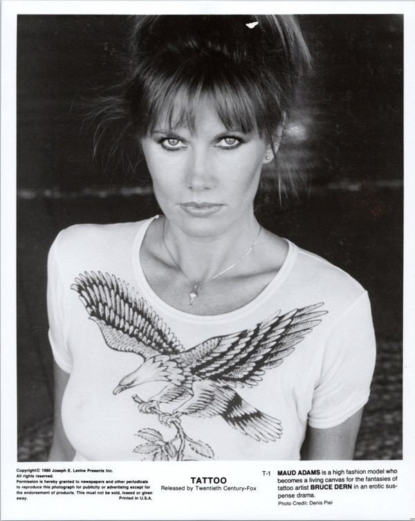 Maud Adams in white t-shirt portrait Tattoo movie 1980 8x12 inch photo ...
