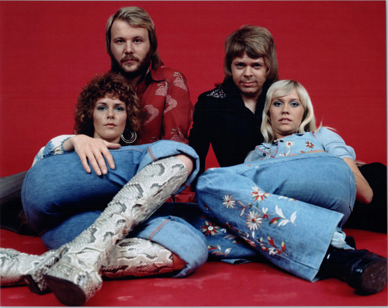 Abba classic 1974 pose Benny Bjorn Agnetha Anne-Marie in studio 8x10 ...