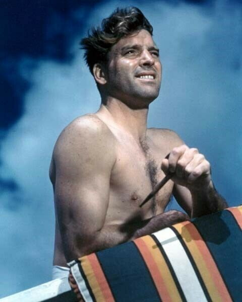Burt Lancaster 1950s Beefcake Bare Chested Pose In Swim Shorts 8x10 Inch Photo Moviemarket