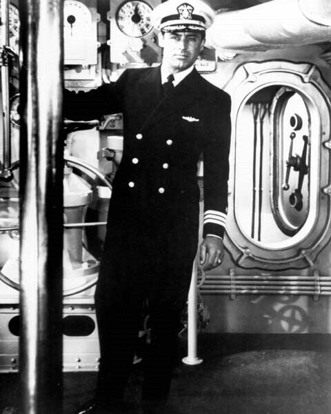 Cary Grant in Navy uniform aboard submarine 1943 Destination Tokyo 8x10 ...