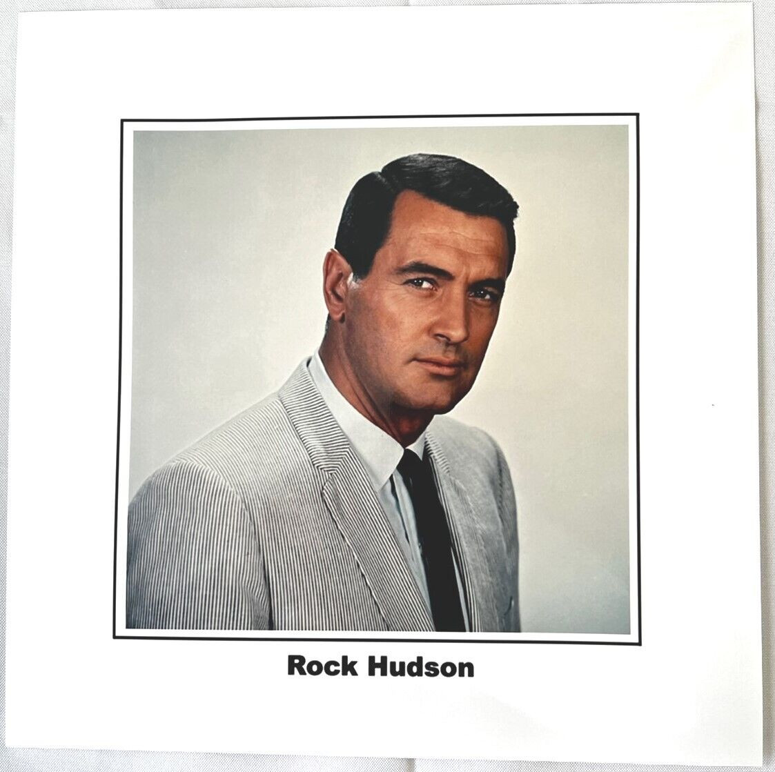 Rock Hudson handsome 1960's era in suit and tie 12x12 inch art print ...