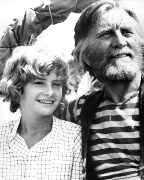 Scalawag 1973 Mark Lester on set with Kirk Douglas smiling 8x10 inch ...