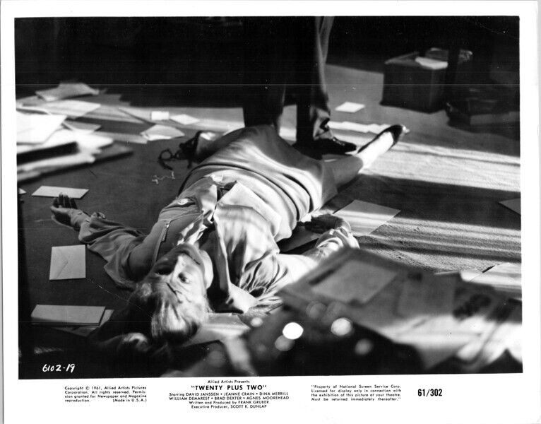 Twenty Plus Two 1961 original 8x10 photo Agnes Moorehead lies on floor ...