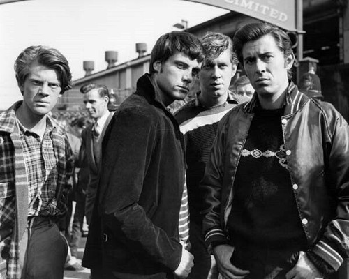 Oliver Reed 1960's brooding scowl in scene with his gang 8x10 inch ...