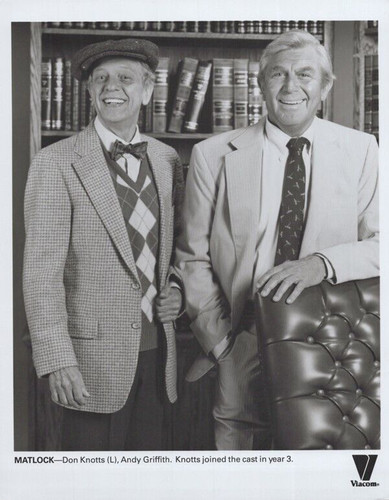 Matlock TV series original 8x10 photo Season 3 Andy Griffith Don Knotts ...