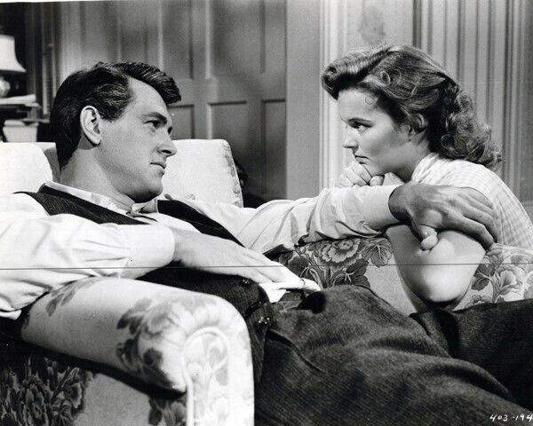 Giant 1956 Rock Hudson sat in chair Carroll Baker at his side 8x10 inch ...