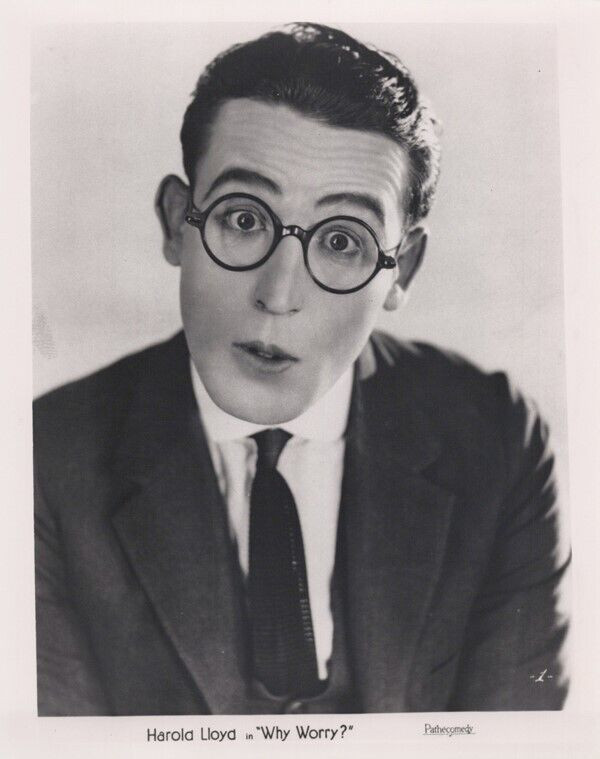 Harold Lloyd vintage 8x10 inch photo classic spectacles look from Why Worry 1923 - Moviemarket