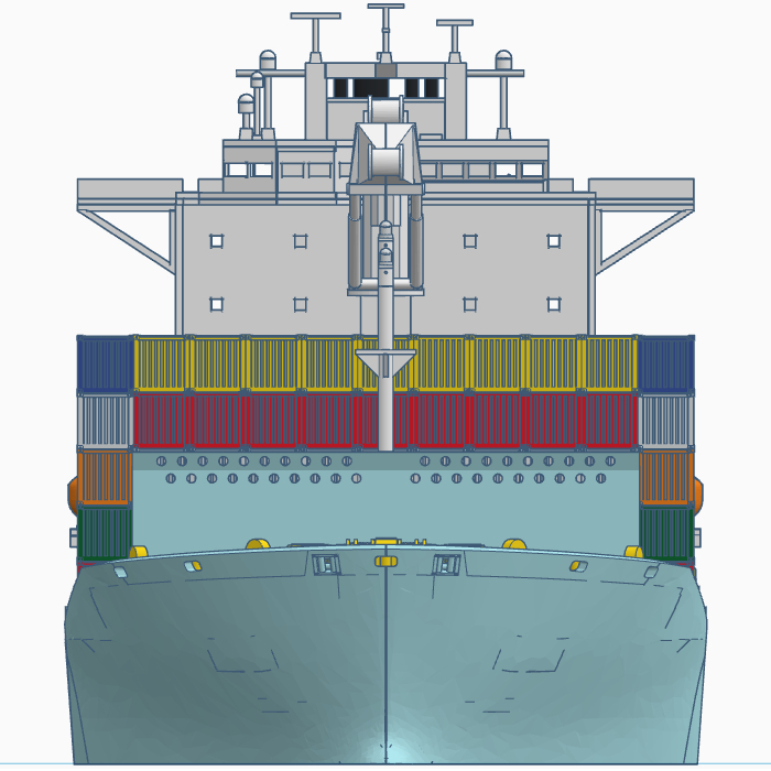 N-Scale 560-Foot Geared Container Ship Model | TrainBoard.com - The ...
