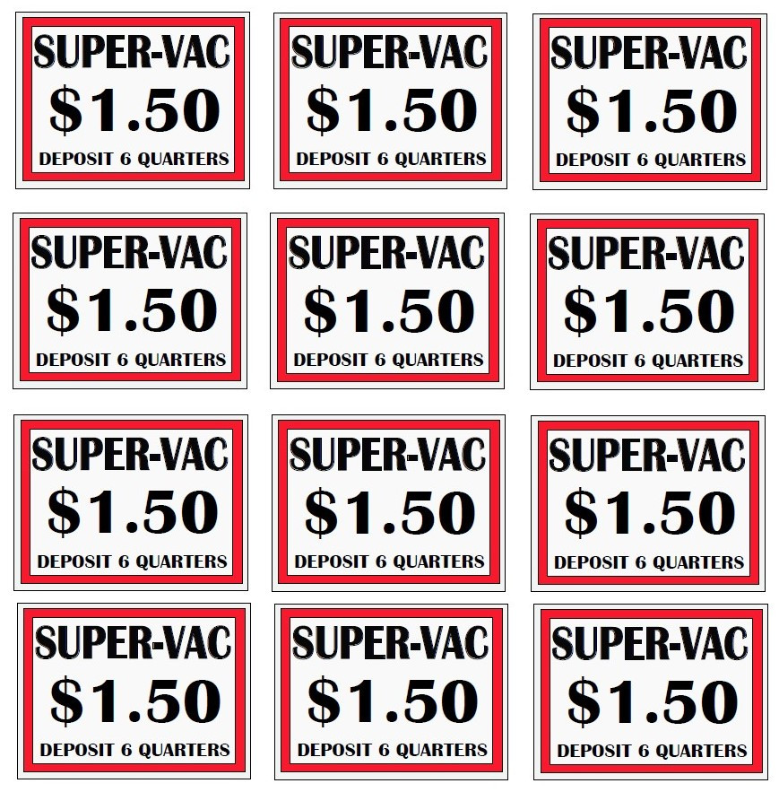 Super-Vac 4"x3" (12 stickers per sheet) - QTY 1 Sheet - GlobalHFS