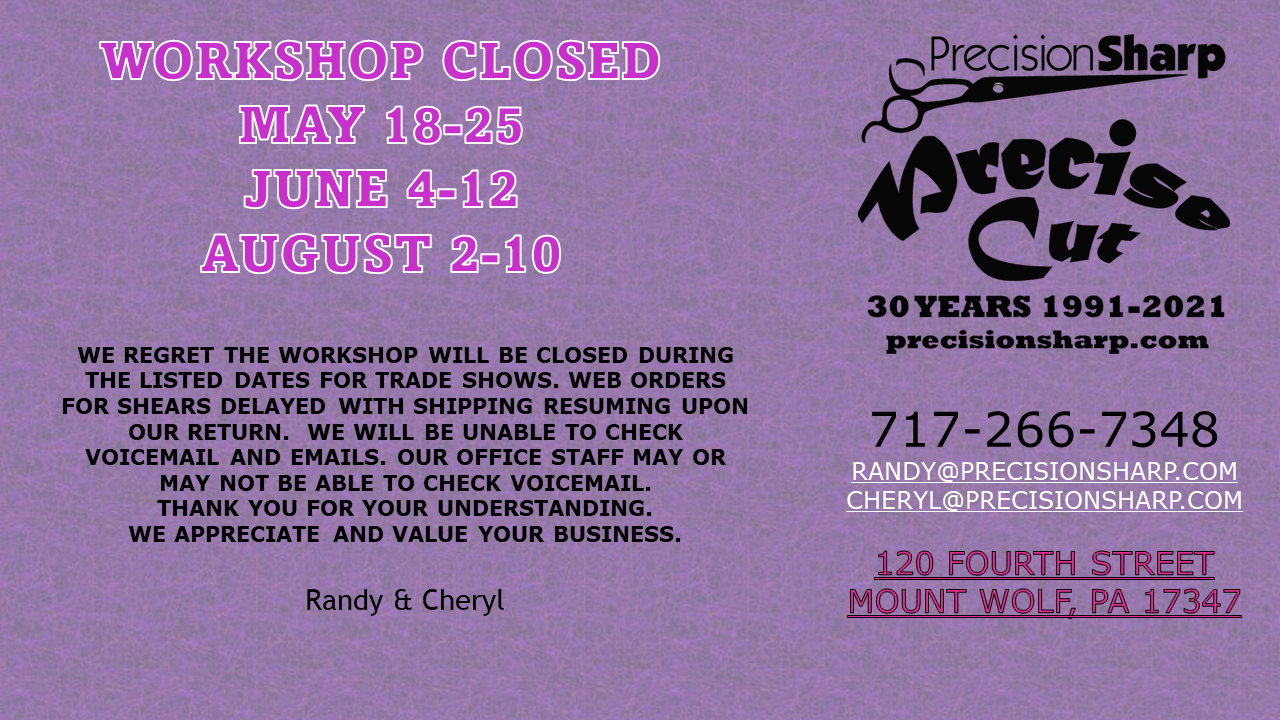 OFFICE & WORKSHOP CLOSED
