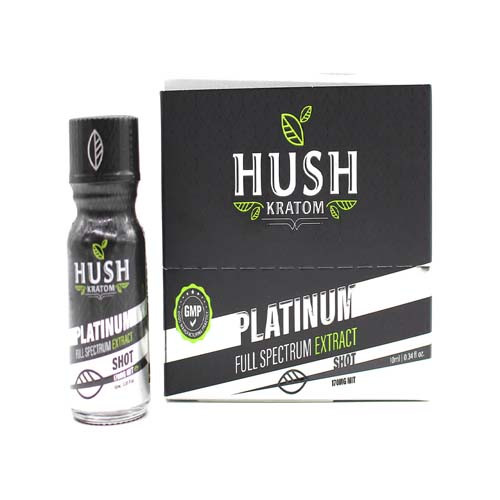 Hush Platinum Kratom Extract Shot 10mL *Display of 12* - vapesale247