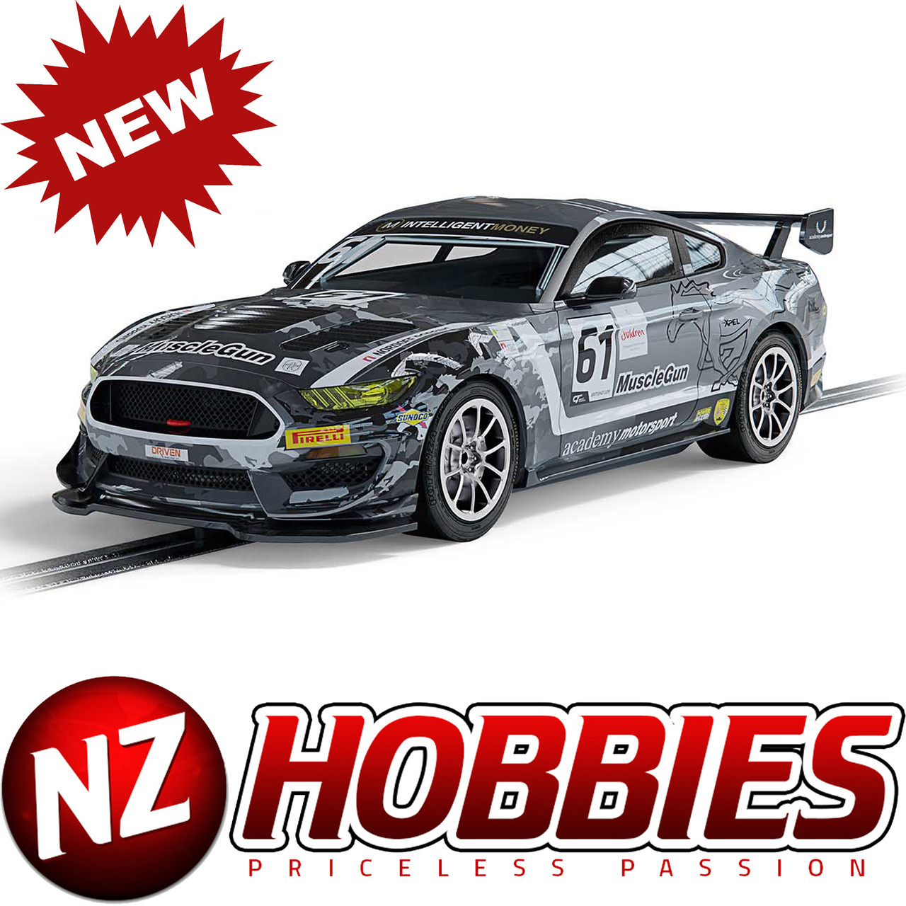 Scalextric C4221 Ford Mustang GT4 - Academy Motorsport 2020 1/32 Slot ...