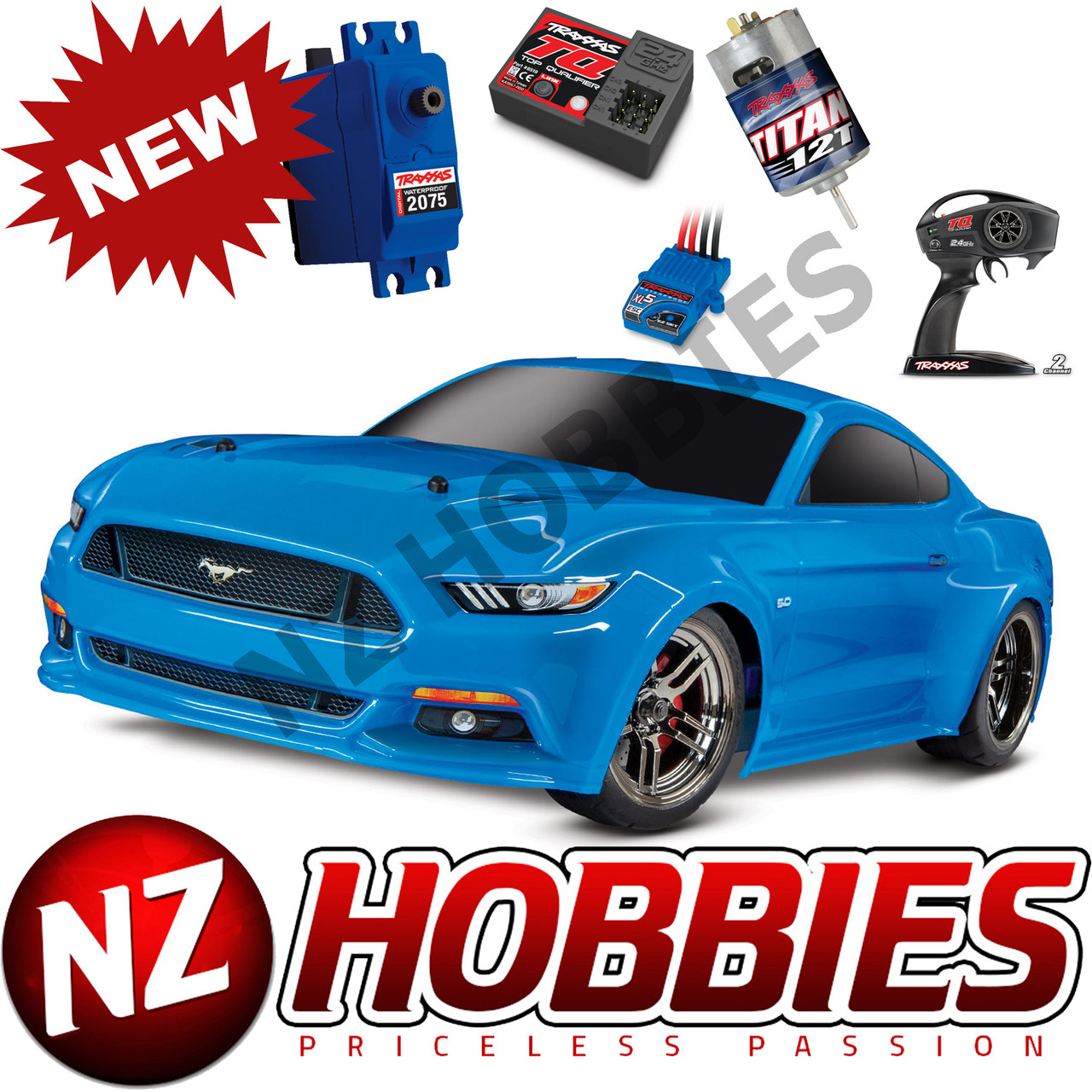 Traxxas 4-Tec 2.0 Touring Car 1/10 RTR w/Ford Mustang GT Body (BlueX ...
