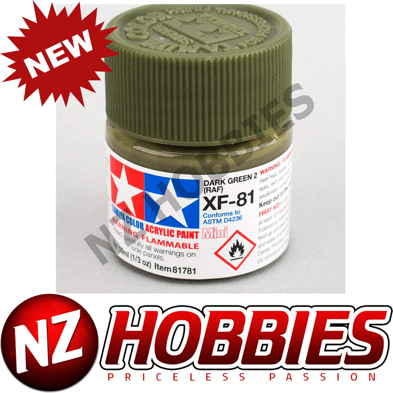 TAMIYA TAM81781 Acrylic Mini XF-81 Dark Green 2 RAF 10ml Bottle - NZ ...