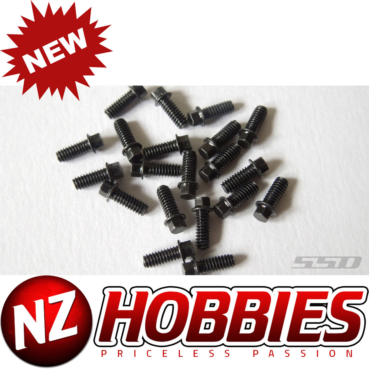SSD RC SSD00372 Black M2 Scale Hex Bolts - NZ HOBBIES