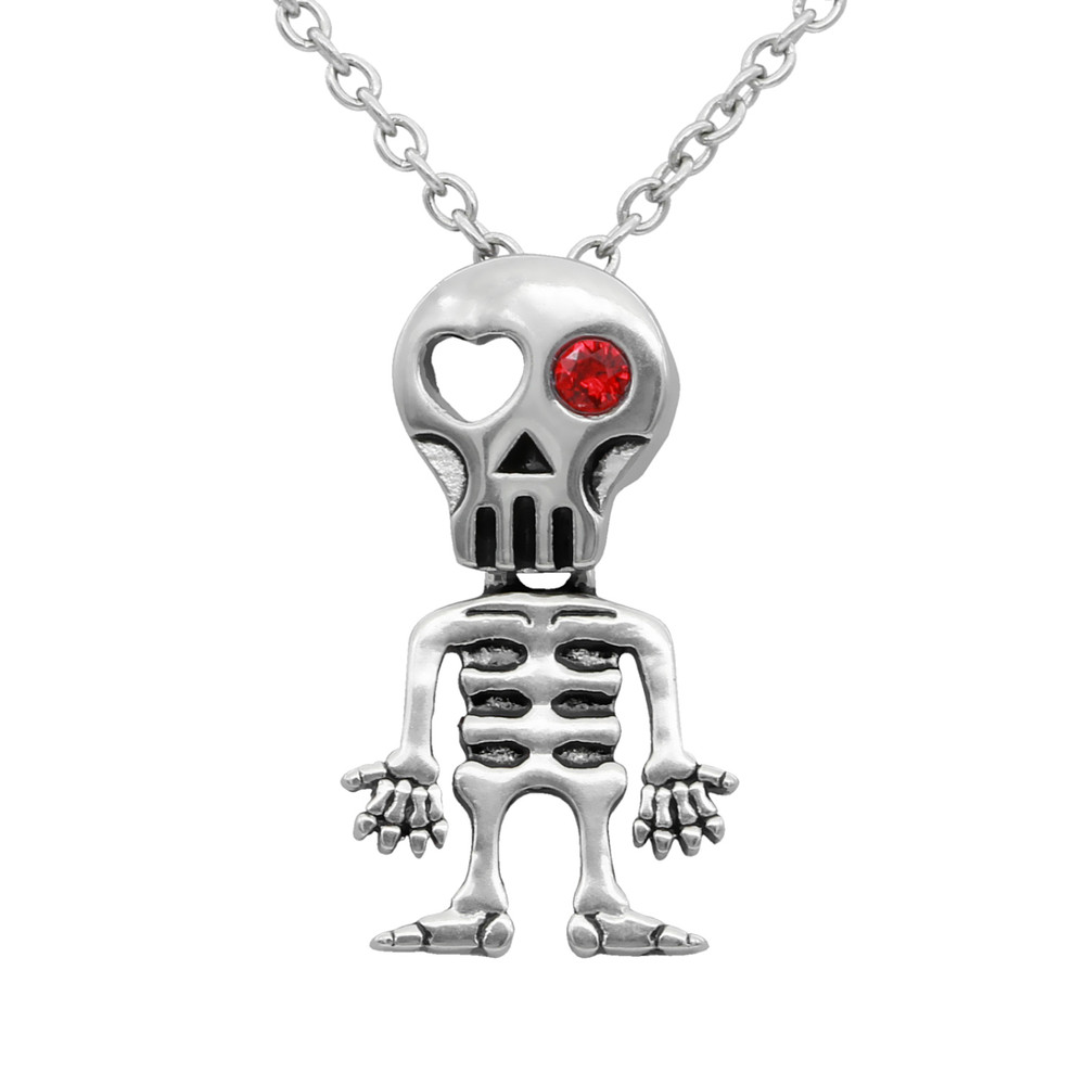 Love-Struck Red Eye Skeleton Necklace - Controse