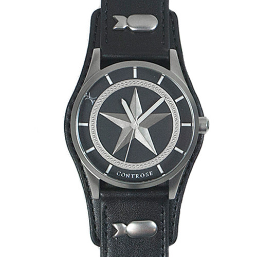 Star Watch Nautical Star - Black Leather Wristband - Controse