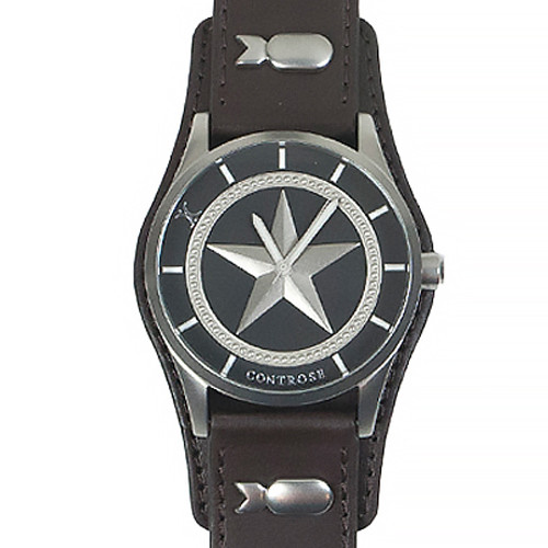 Star Watch Nautical Star - Brown Leather Wristband - Controse