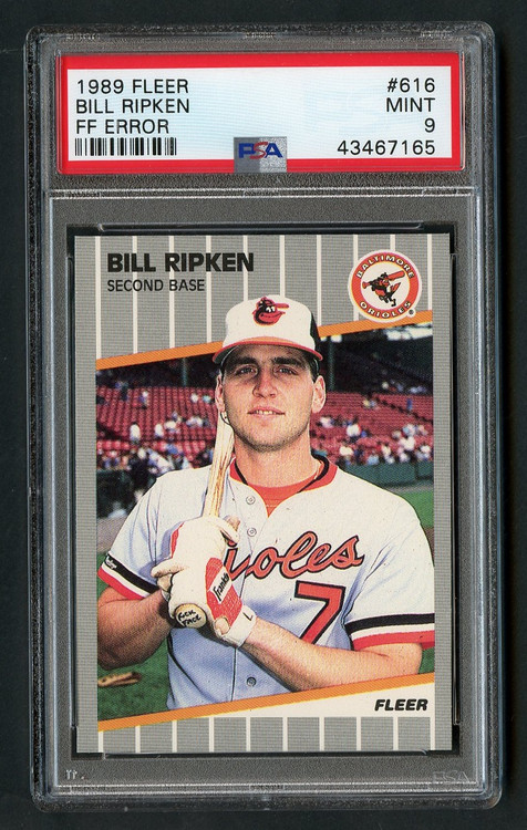 1989 Fleer Bill Ripken FF Error PSA 9 Mint - Cardboard Picasso