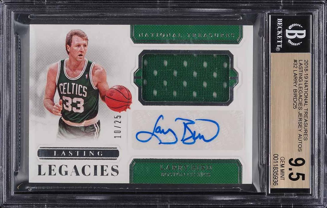 2018 NATIONAL TREASURES LASTING LEGACIES LARRY BIRD PATCH AUTO /25 #32 ...