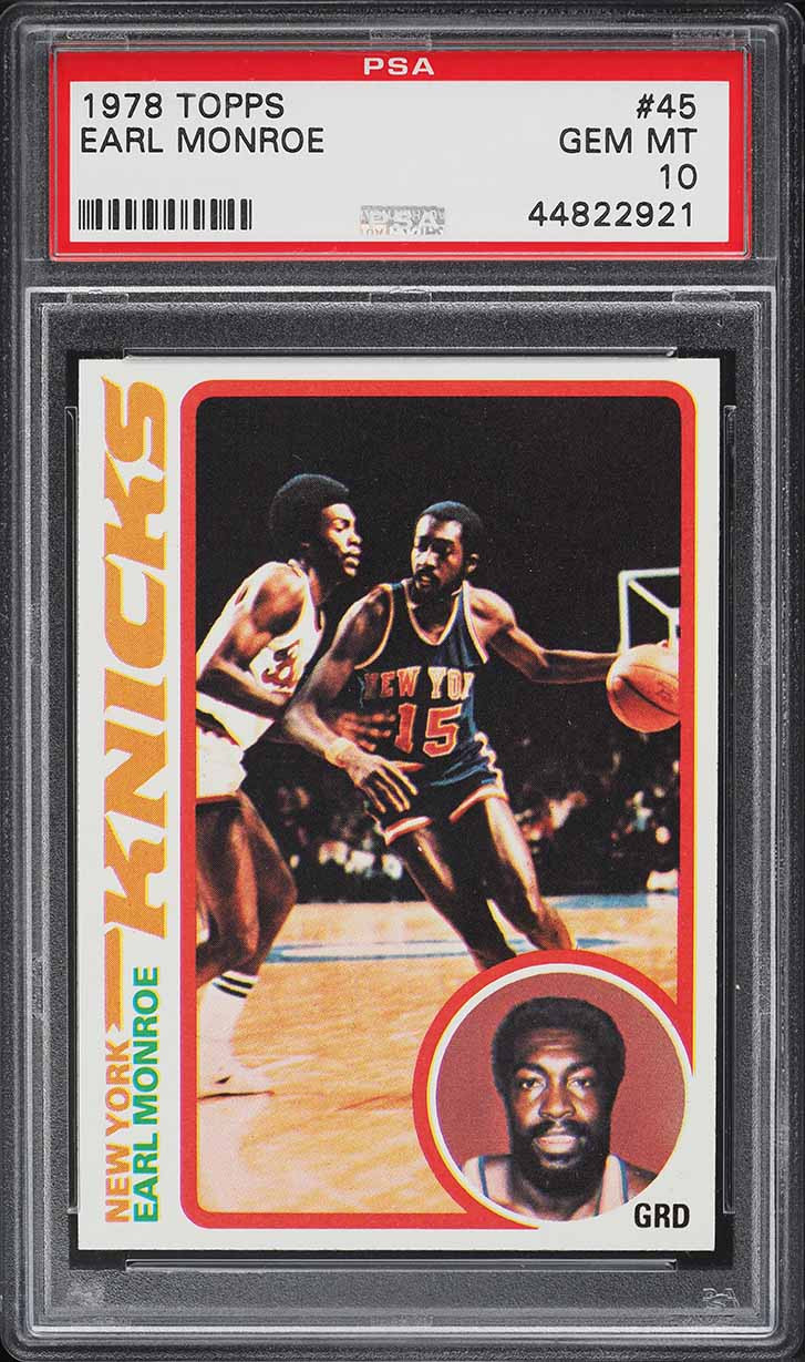 1978 TOPPS BASKETBALL EARL MONROE #45 PSA 10 GEM MINT HOF - Cardboard ...