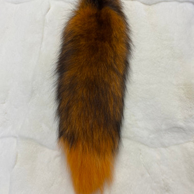 Dyed Orange Blue Frost Fox Tail 19''-22'' - FURTAILS