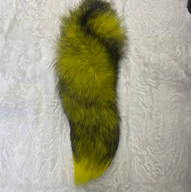 DYED YELLOW BLUE FROST FOX TAIL - FURTAILS