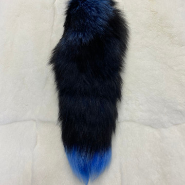 Dyed Cobalt Silver Fox Tail - FURTAILS