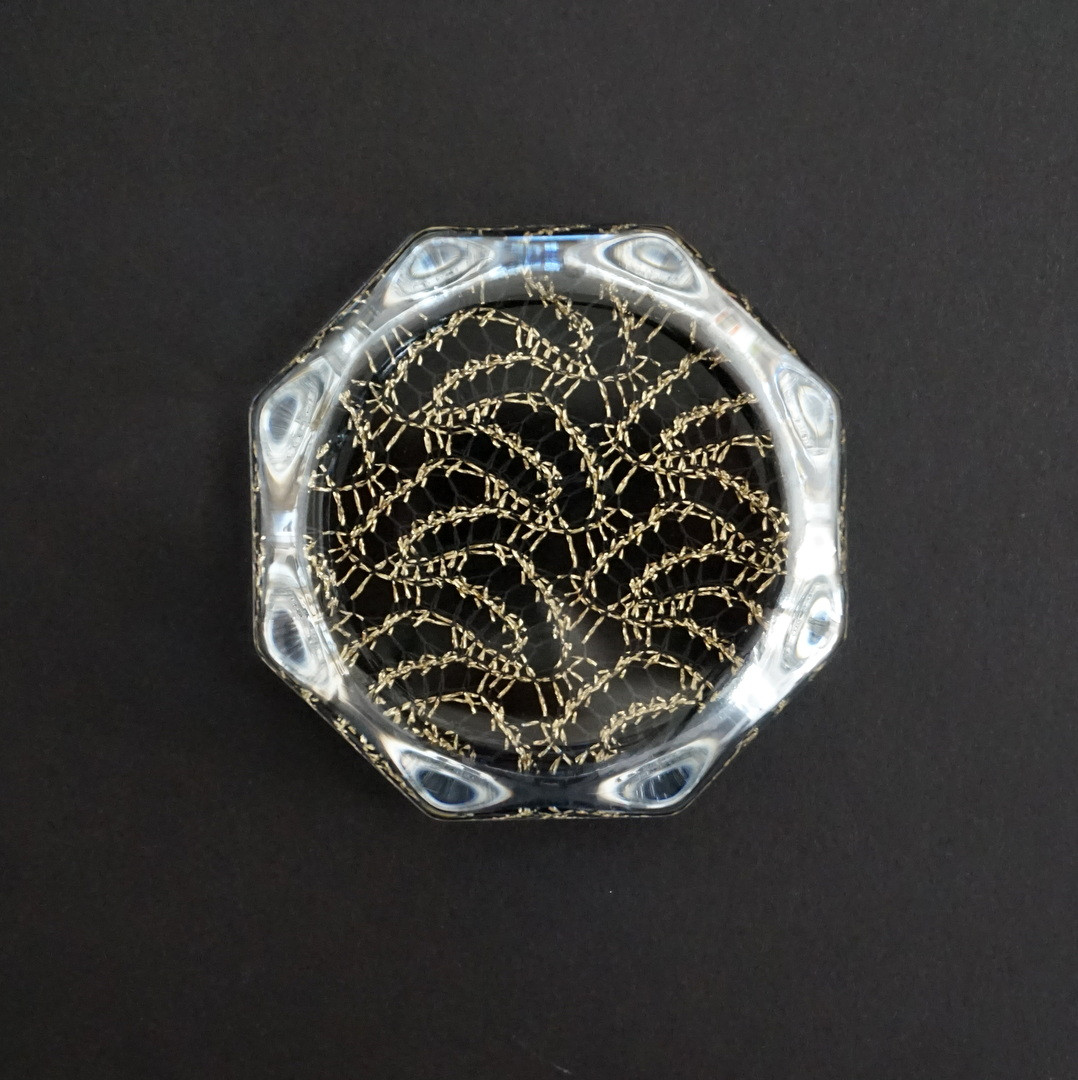 Octagon Paperweight - "Golden Web" - La Bella Fiona