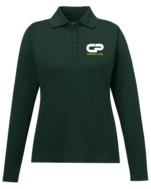 CPS Ladies Performance Long Sleeve Pique Polo - Forest Green ...