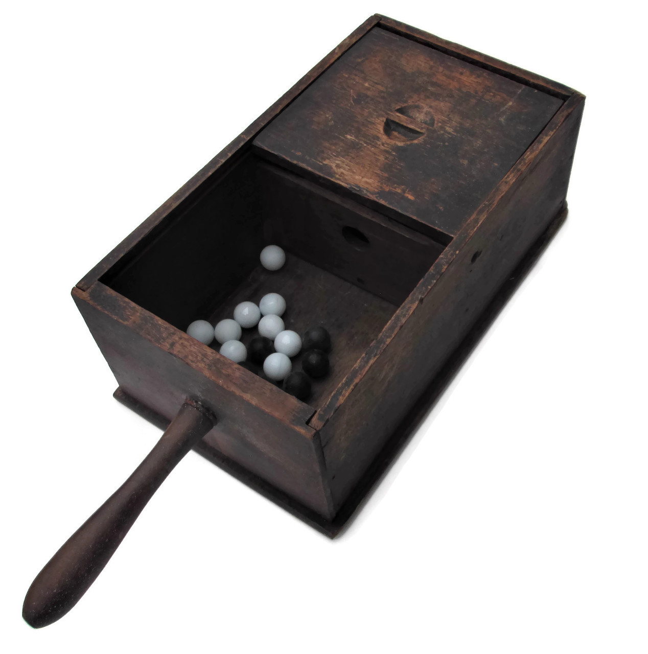 Civil War Ballot Box with glass balls (SOLD) - Yankee Rebel Antiques