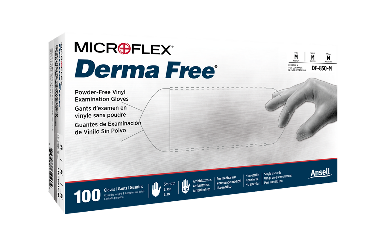 ANSELL MICROFLEX DERMA FREE POWDER-FREE VINYL EXAM GLOVES ...