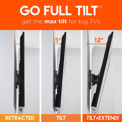 Full Tilt TV Wall Mount for TVs up to 82" Extends, Tilts, & Swivels