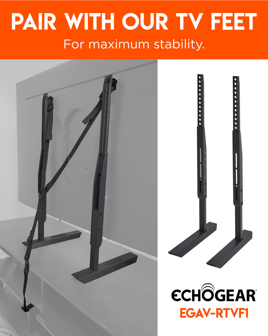 TV Anti-Tip Strap for XL TVs and TV Stands weighting up to 200 lbs.