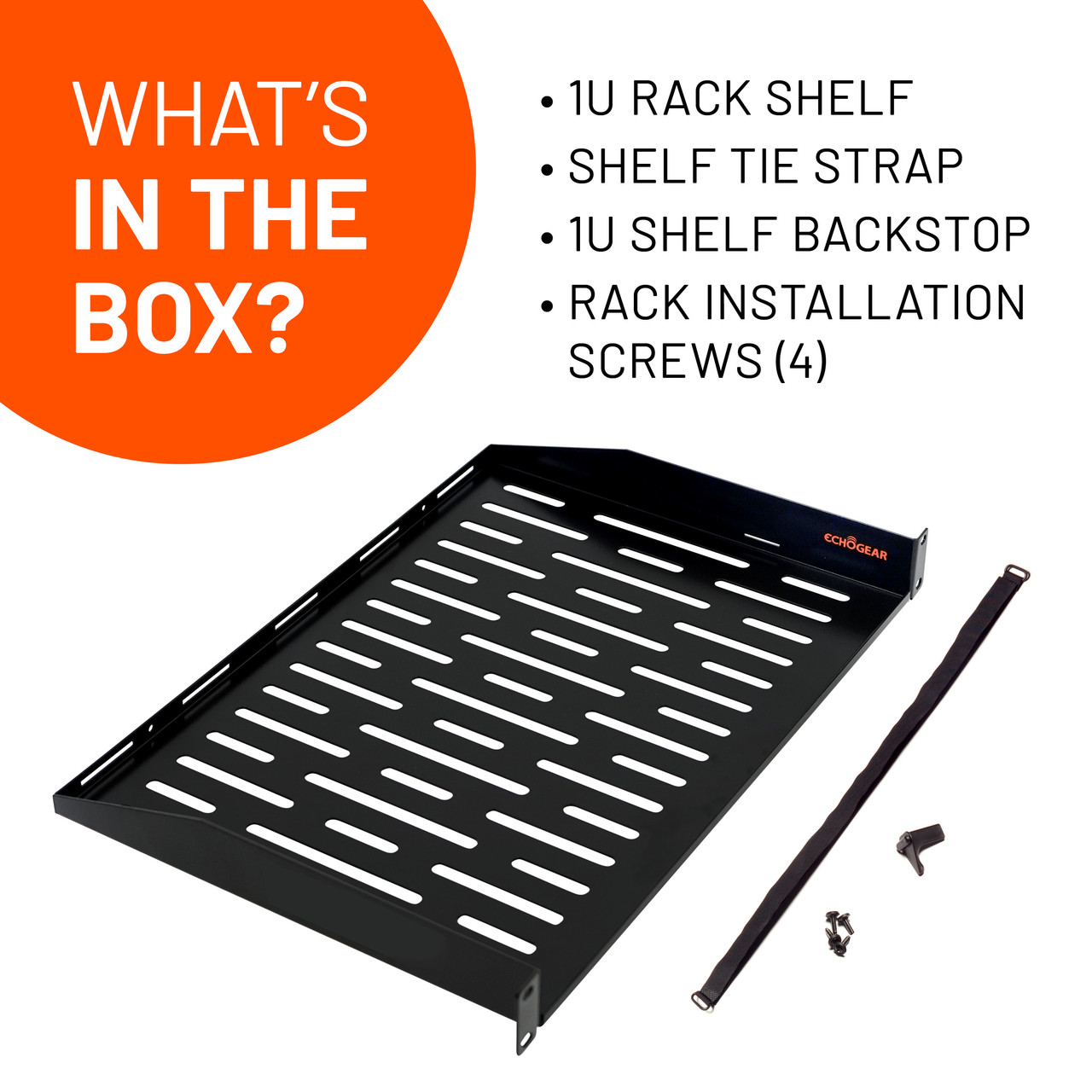 ECHOGEAR 1U Rack Shelf - Universal Design Works With Any Rack - Holds ...