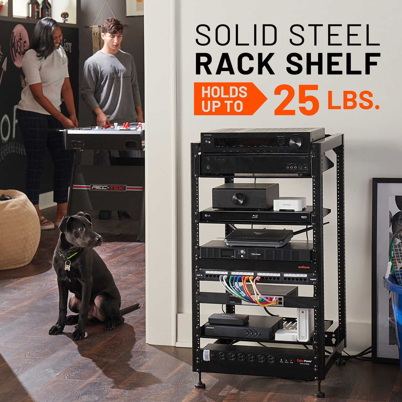 ECHOGEAR 1U Rack Shelf - Universal Design Works With Any Rack - Holds ...