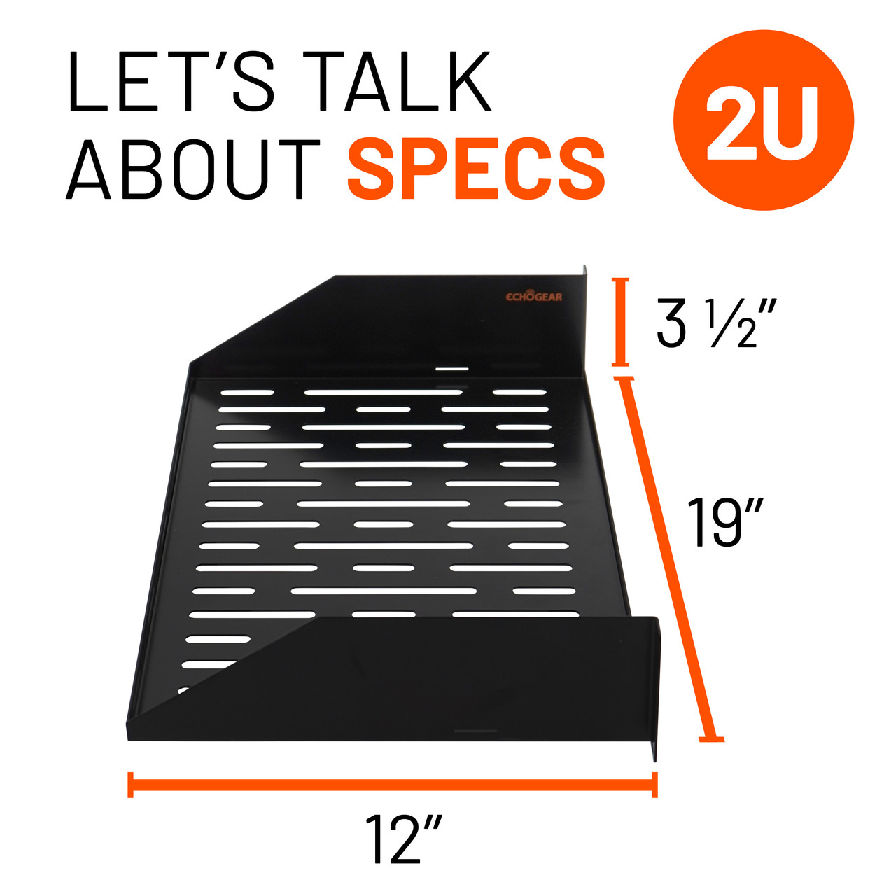 ECHOGEAR 2U Rack Shelf - Universal Design Works With Any Rack - Holds ...