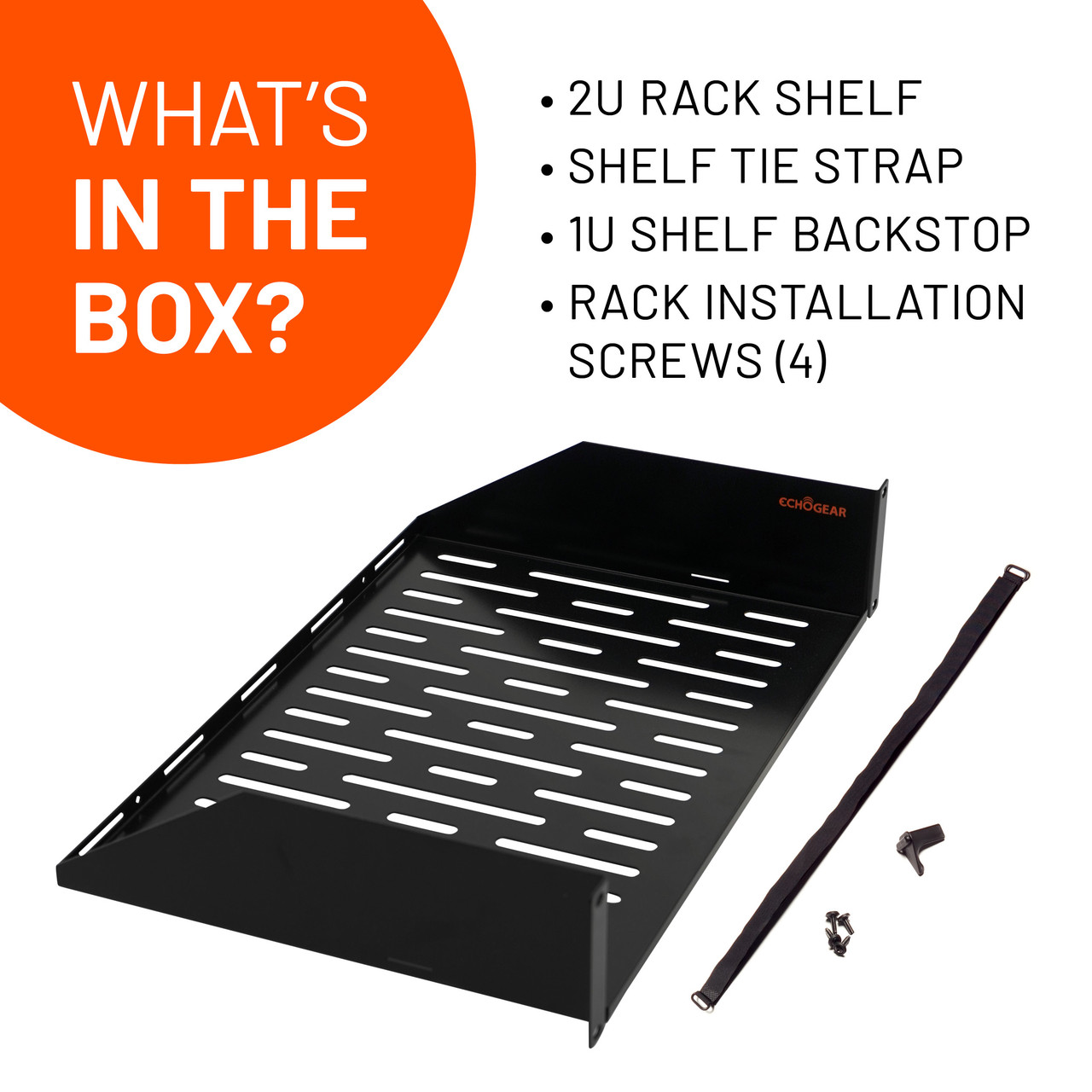 ECHOGEAR 2U Rack Shelf - Universal Design Works With Any Rack - Holds ...