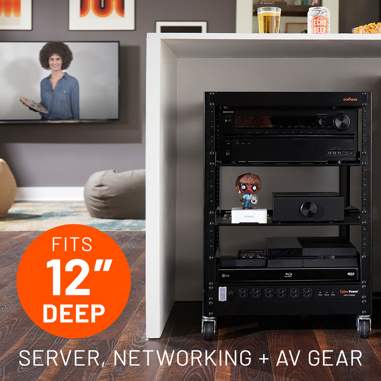 ECHOGEAR 2U Rack Shelf - Universal Design Works With Any Rack - Holds ...