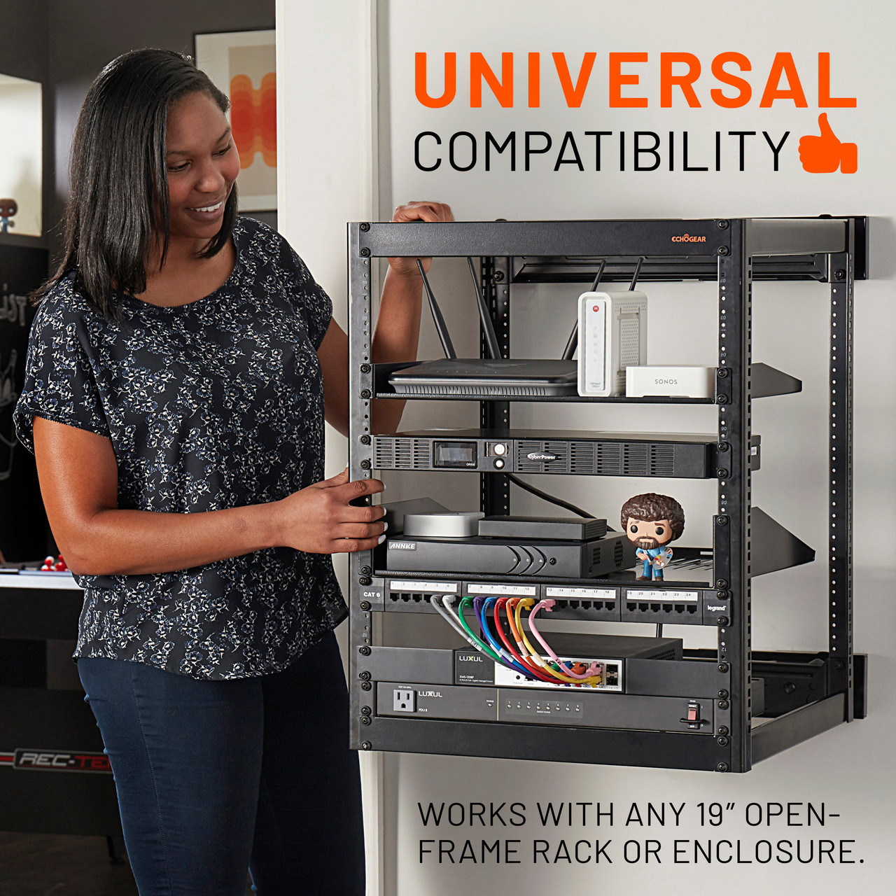 ECHOGEAR 2U Rack Shelf - Universal Design Works With Any Rack - Holds ...